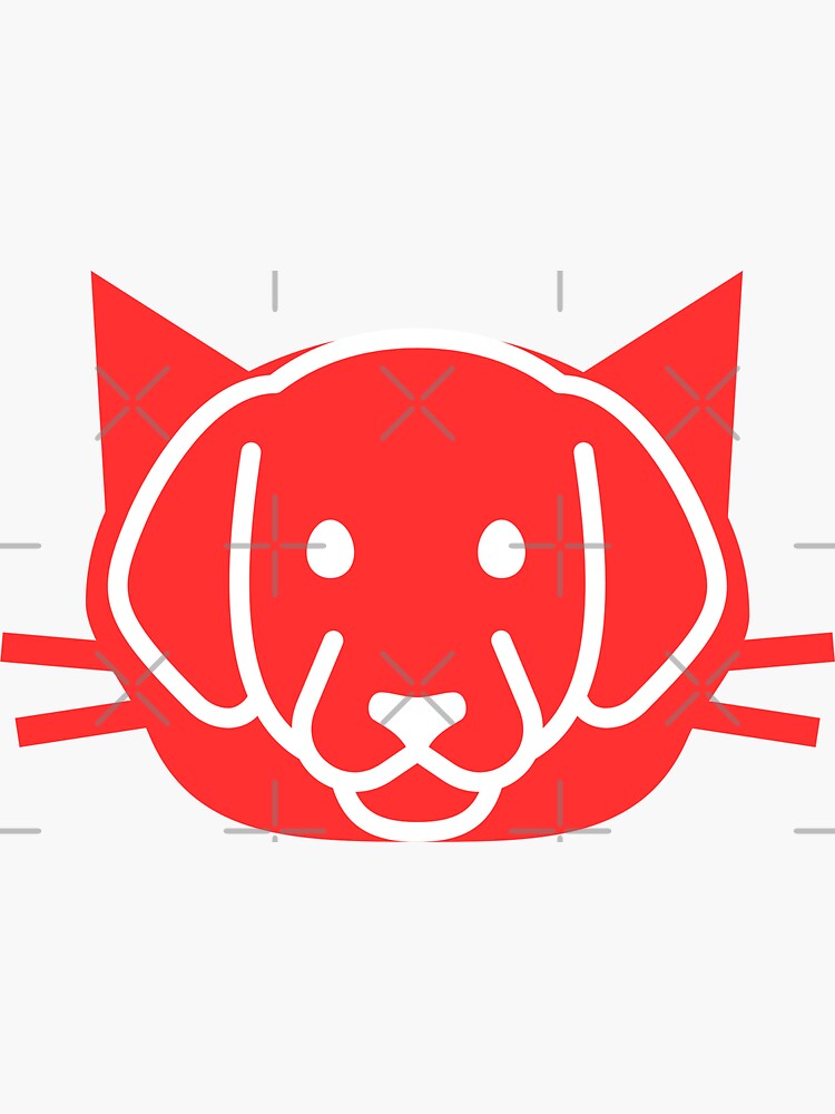 "Dog and cat head design" Sticker for Sale by Holyhands | Redbubble