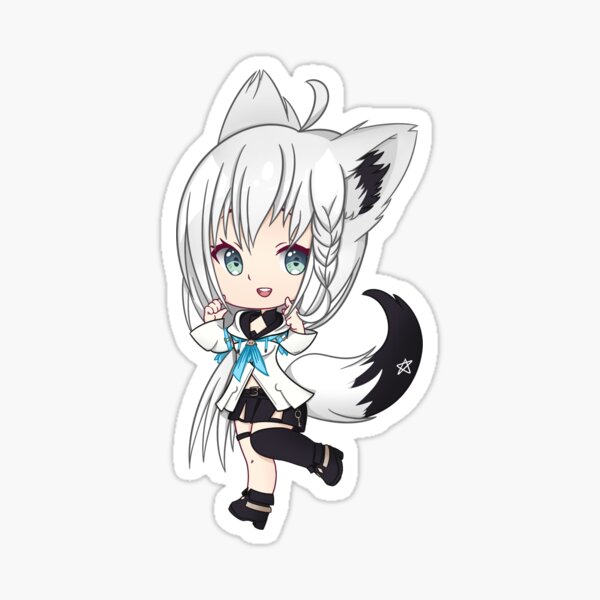 "Shirakami Fubuki Hololive Chibi" Sticker von Racheya | Redbubble