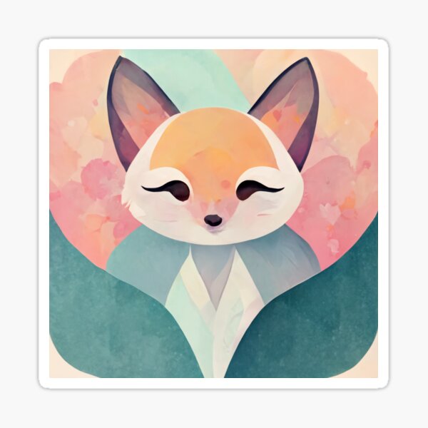 "Fantasy Fox Face" Sticker for Sale by aiartbysig | Redbubble
