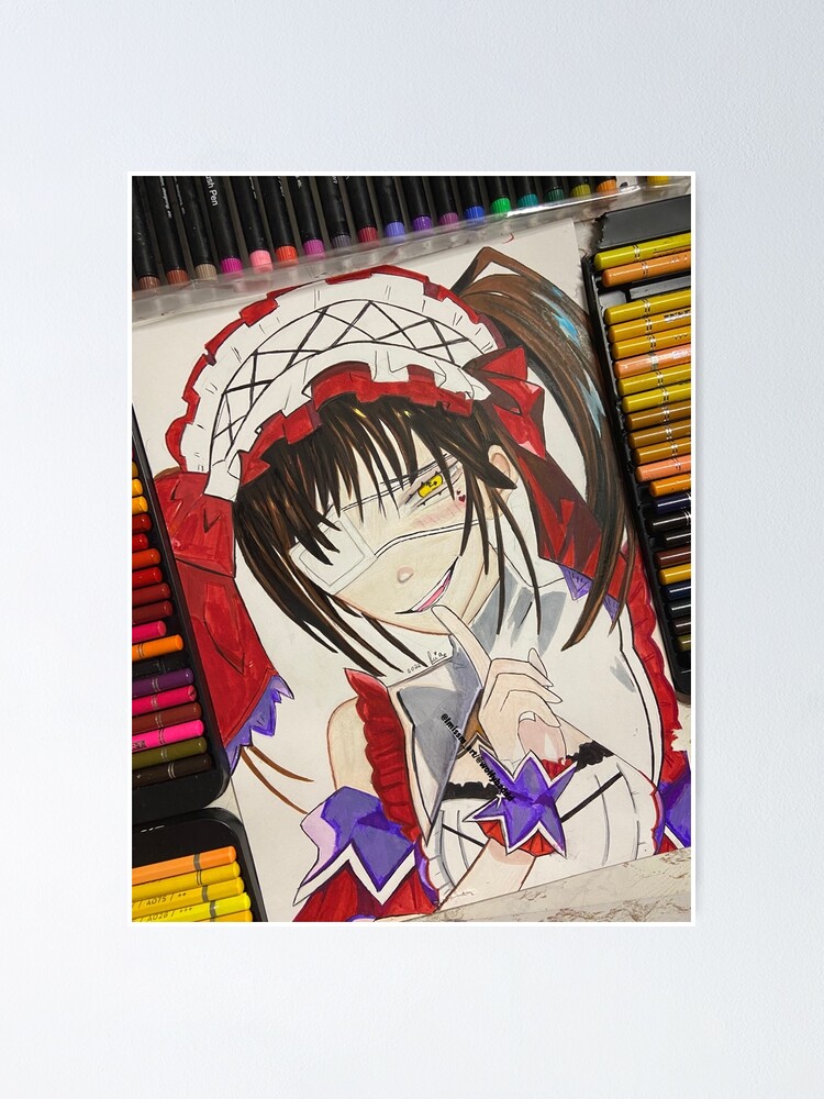 "Kurumi drawing" Poster for Sale by wolfybaddd | Redbubble