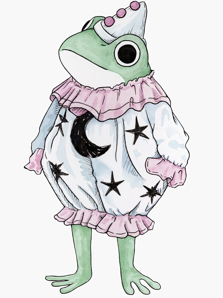 "Frog clown" Sticker for Sale by Paigeonapage | Redbubble