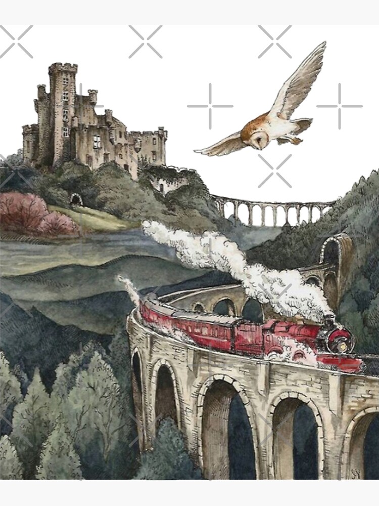 "Magical Train and Flying Owl" Poster for Sale by BuyAndGoneAlley ...
