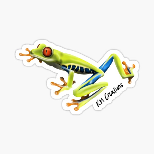 "Red-eyed tree frog" Sticker for Sale by KMCreations239 | Redbubble