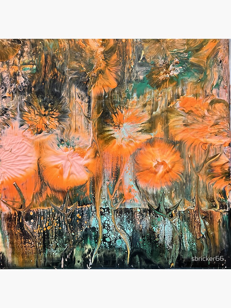 "SLB Designs abstract orange flowers" Sticker for Sale by sbricker66 ...