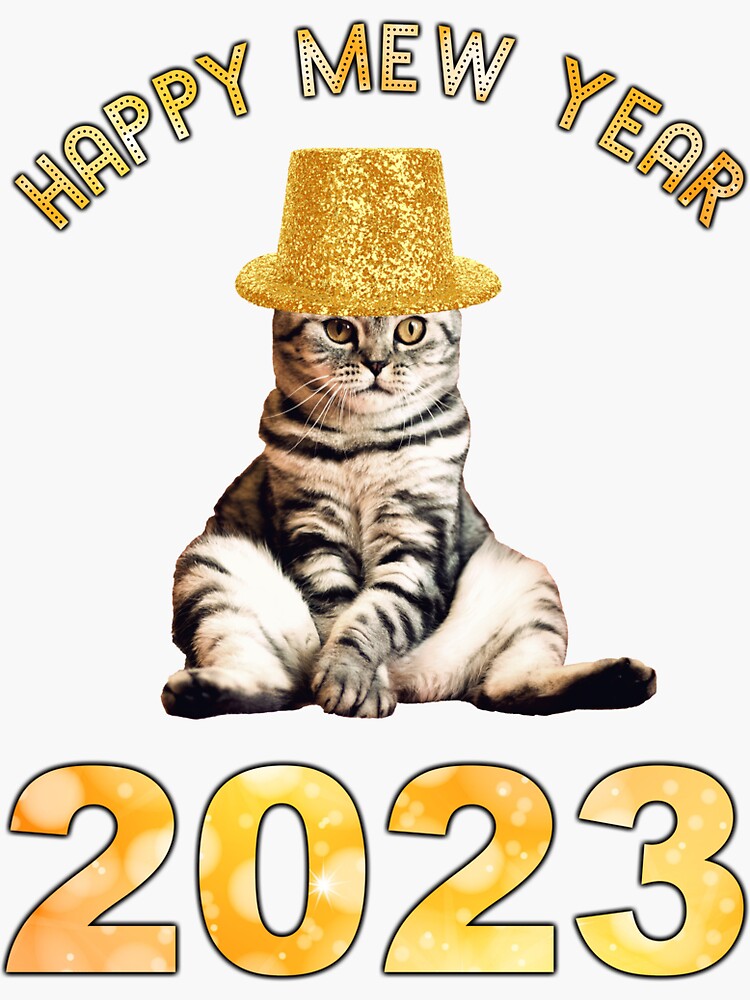 "Happy Mew Year 2023" Sticker for Sale by CroyleC | Redbubble