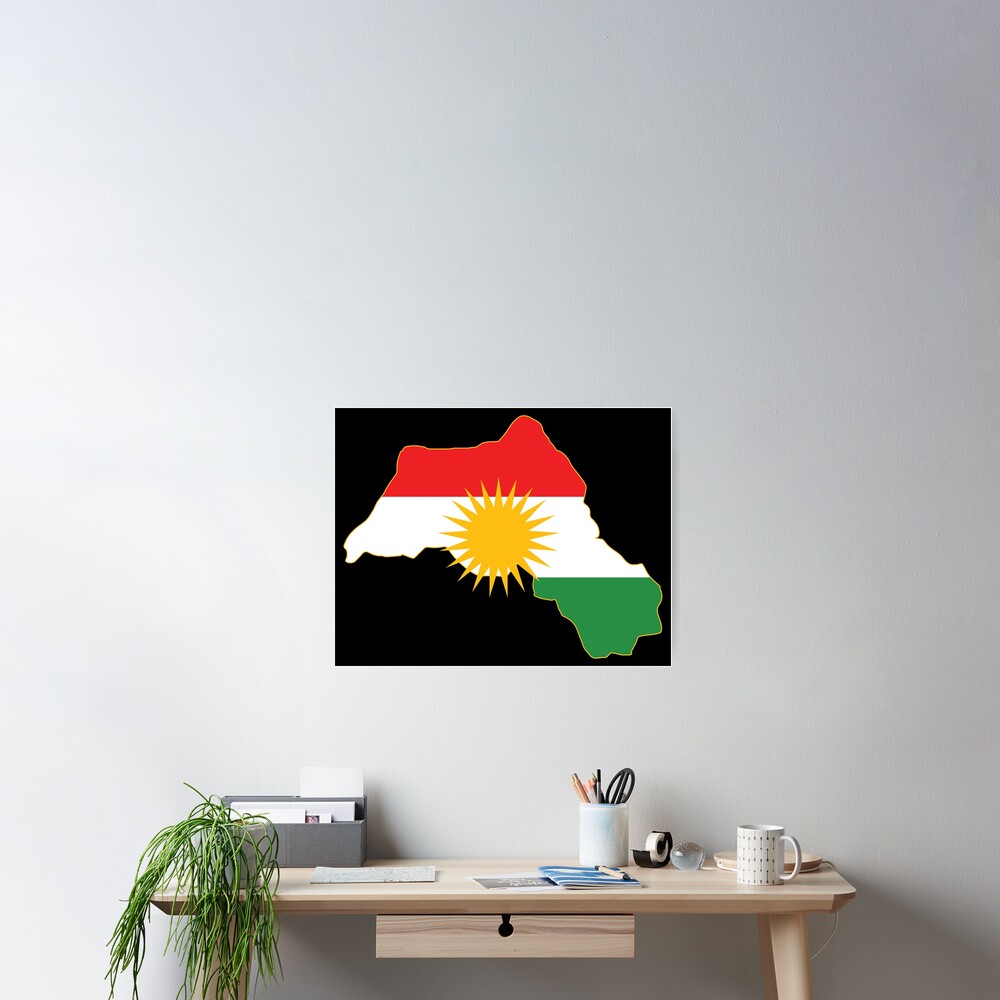 "Kurdistan flag in a Kurdistan map" Poster for Sale by ebo-tshirt ...