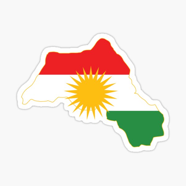 "Kurdistan flag in a Kurdistan map" Sticker for Sale by ebo-tshirt ...