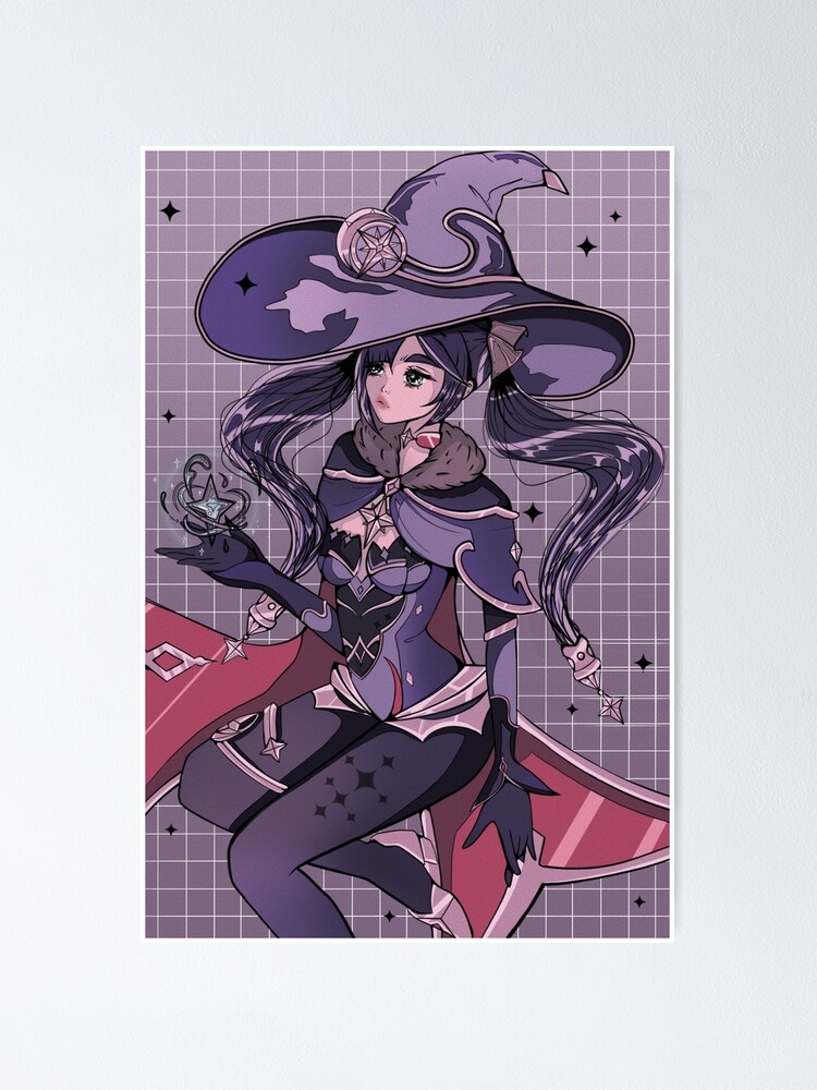 "Genshin Impact Mona Magical Mage " Poster for Sale by PinkeeiArt ...