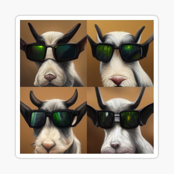 "Goats with matrix sunglasses " Sticker for Sale by Roblea | Redbubble