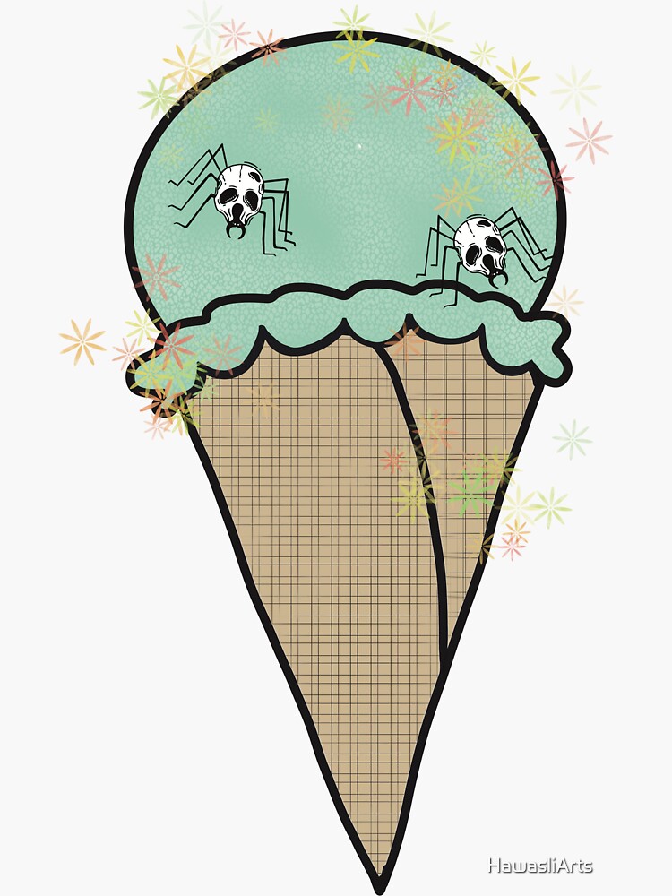 "Spider ice cream" Sticker for Sale by HawasliArts | Redbubble