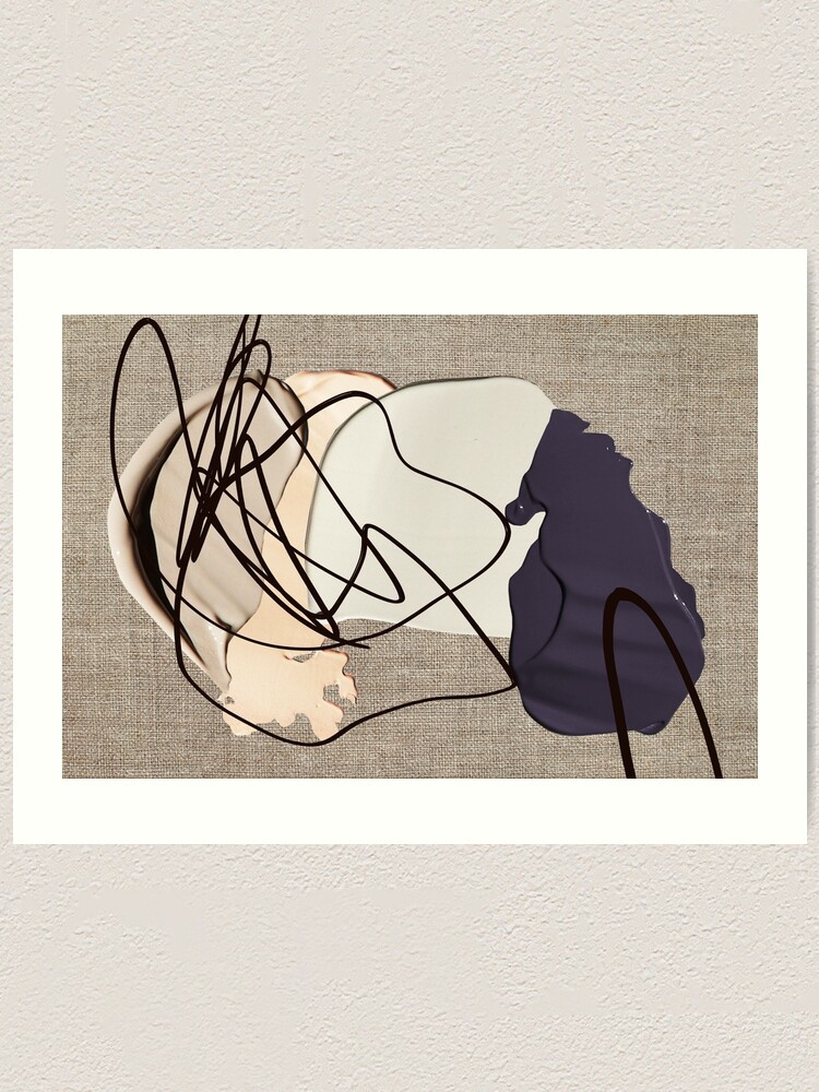 "Line Art Minimalist, Neutral Colors, Draw Line" Art Print for Sale by ...