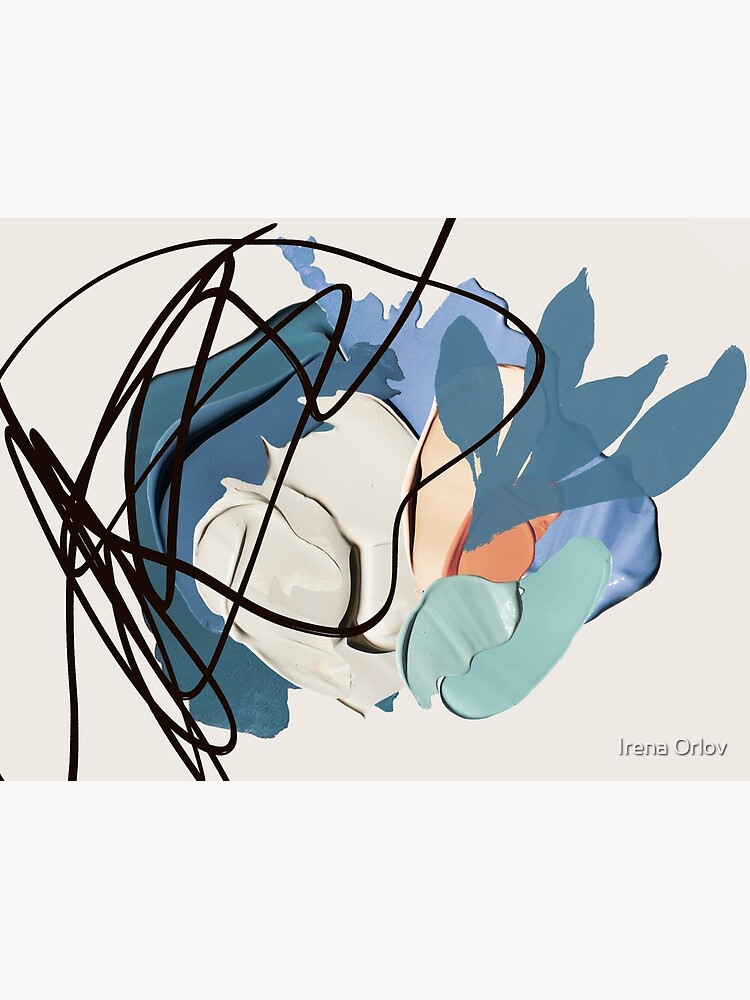 Lámina fotográfica «Arte lineal minimalista, colores neutros, dibujar ...