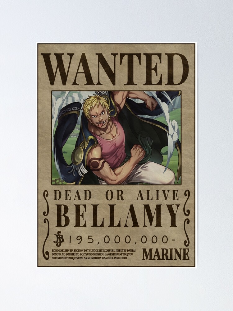 "Bellamy One Piece the Hyena Bounty Poster" Poster for Sale by ...