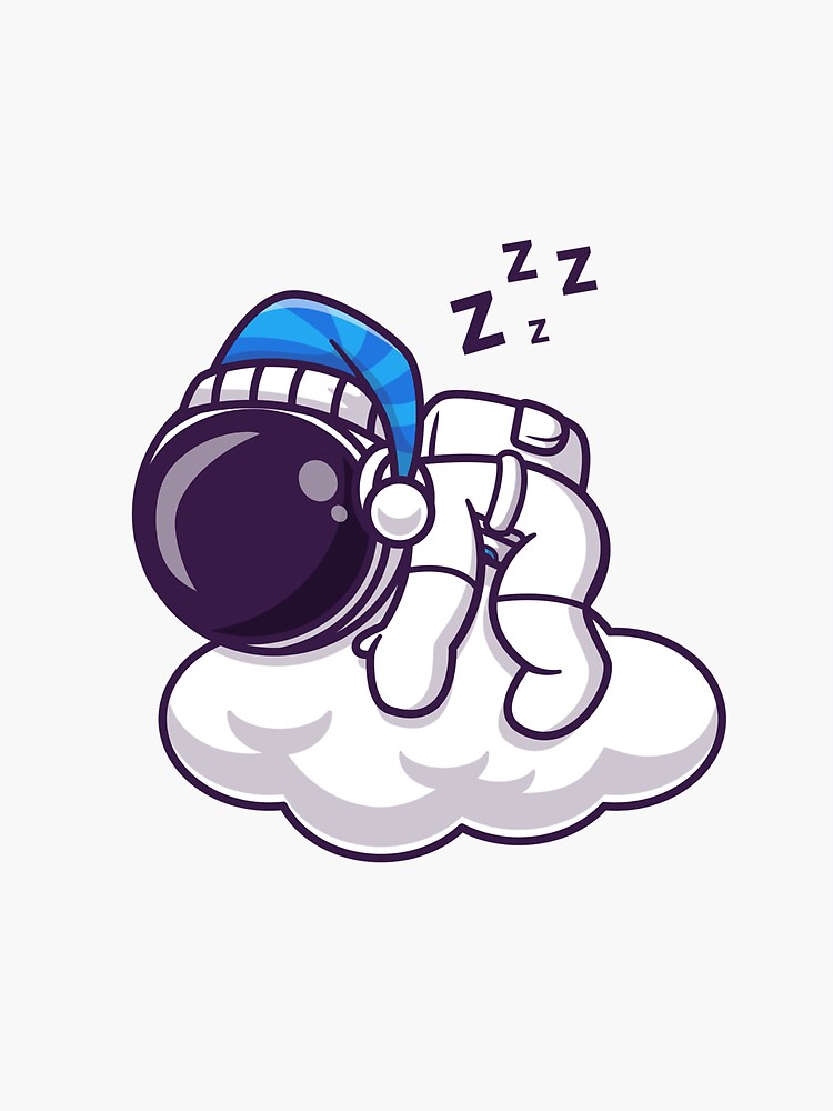 "Cute Astronaut Sleep On Cloud" Sticker for Sale by bububearshop ...