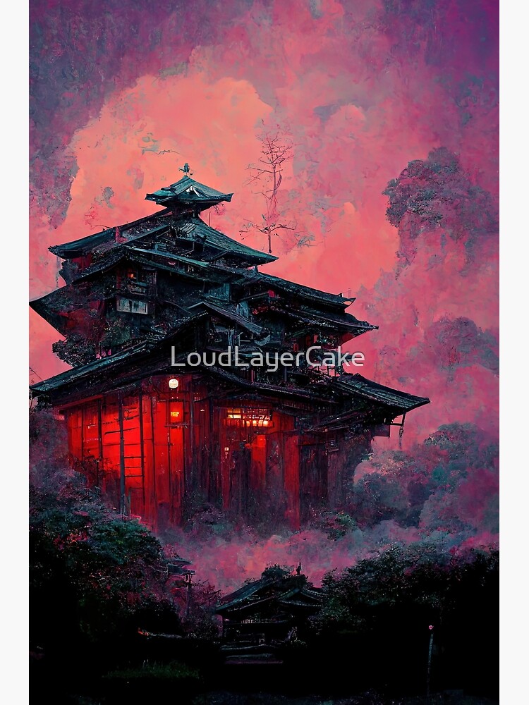 "Cyberpunk Japanese Temple" Photographic Print for Sale by ...