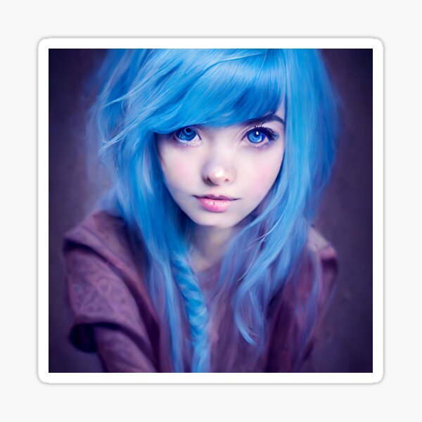 "Azure Mage Anime Style (Ver. 1)" Sticker for Sale by TheAzureMage ...