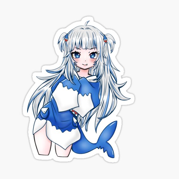 "Gawr Gura " Sticker for Sale by AkashiWashi | Redbubble