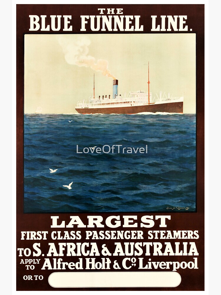 "Blue Funnel Line Cruise Ship Ocean Liner" Sticker for Sale by ...