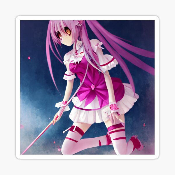 "Yandere Magic Anime Girl" Sticker for Sale by TheAzureMage | Redbubble