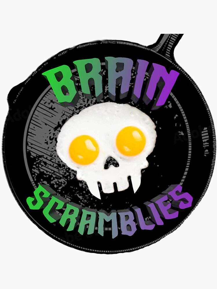 "Brain Scramblies logo" Sticker for Sale by Mouth-Grab | Redbubble
