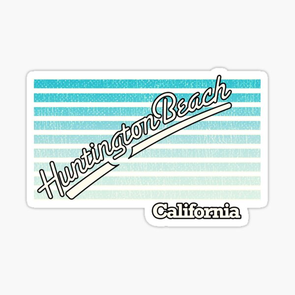 "Huntington Beach, California | Surf Stripes" Sticker by retroready ...