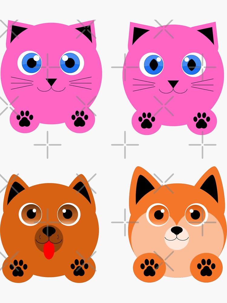 "Cute anime animals pack of" Sticker for Sale by HighScale | Redbubble