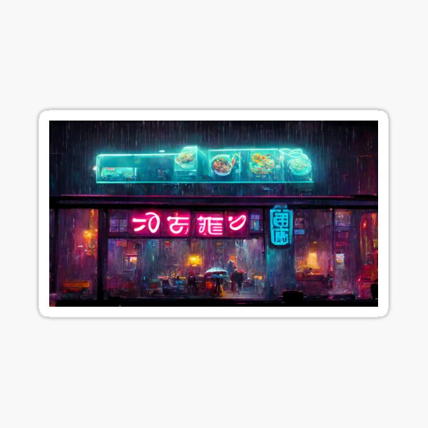 "Neo Tokyo Ramen Shop Poster" Sticker for Sale by WorldsUntoldArt ...