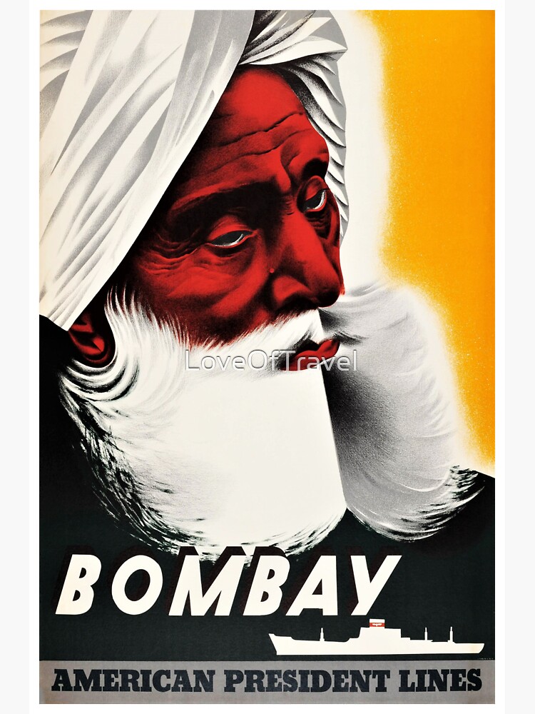 "Vintage Bombay India Travel Poster" Sticker for Sale by LoveOfTravel ...