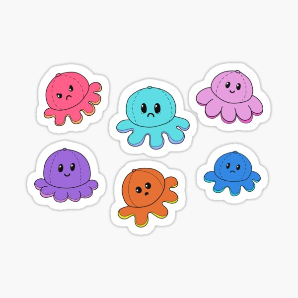"Happy and Sad Octopus Sticker Pack" Sticker for Sale by Mvcias | Redbubble
