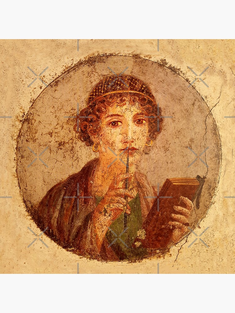 "Fresco of Sappho in Pompeii" Sticker for Sale by Artyblender | Redbubble