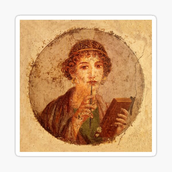 "Fresco of Sappho in Pompeii" Sticker for Sale by Artyblender | Redbubble