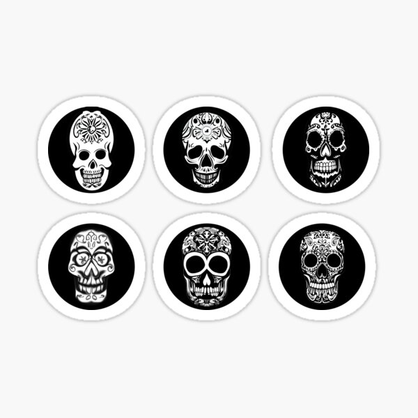 "Halloween Tattooed Skulls Sticker Pack" Sticker for Sale by ...