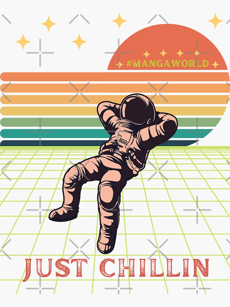 "Just Chillin Retro Illustration Digital Design" Sticker for Sale by ...