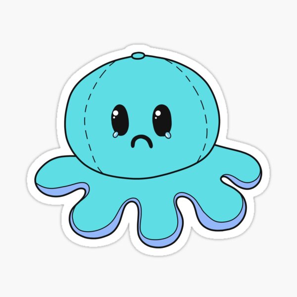 "Sad Blue Octopus" Sticker for Sale by Mvcias | Redbubble