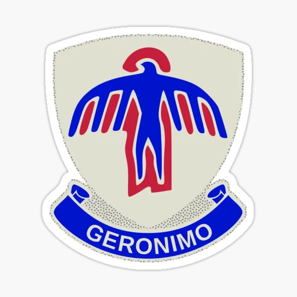 "Geronimo Crest" Sticker for Sale by adamgriffan | Redbubble