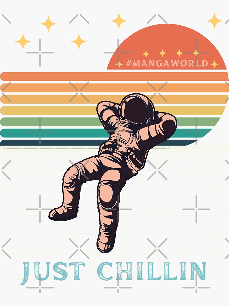 "Just Chillin Retro Illustration Digital Design V1" Sticker for Sale by ...