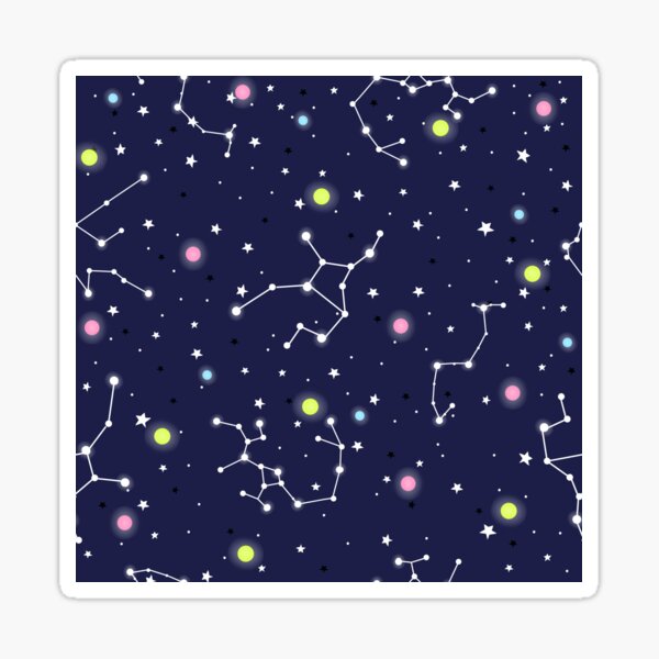 "Planets and stars pink, yellow" Sticker for Sale by BraveNewDesigns ...