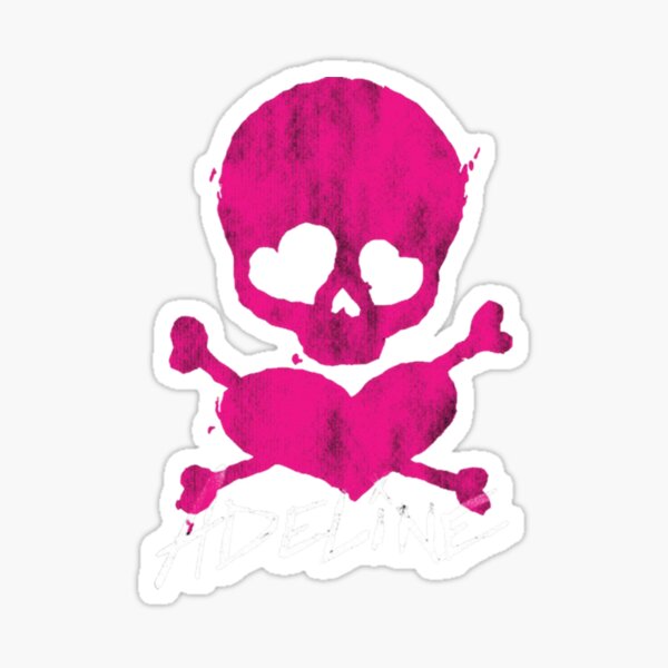 "Adeline Street Pink Skull - Defunct Logo Series Record Label" Sticker ...