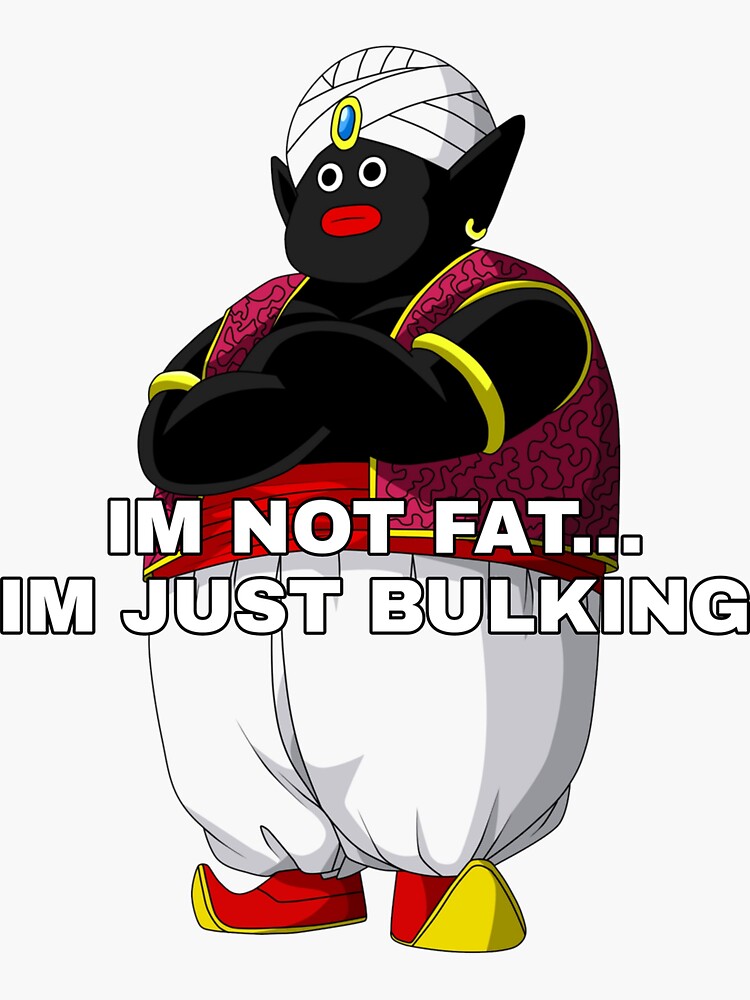 ""I'm not fat...I'm just bulking" (Pun Funny Meme Gym Joke)" Sticker ...