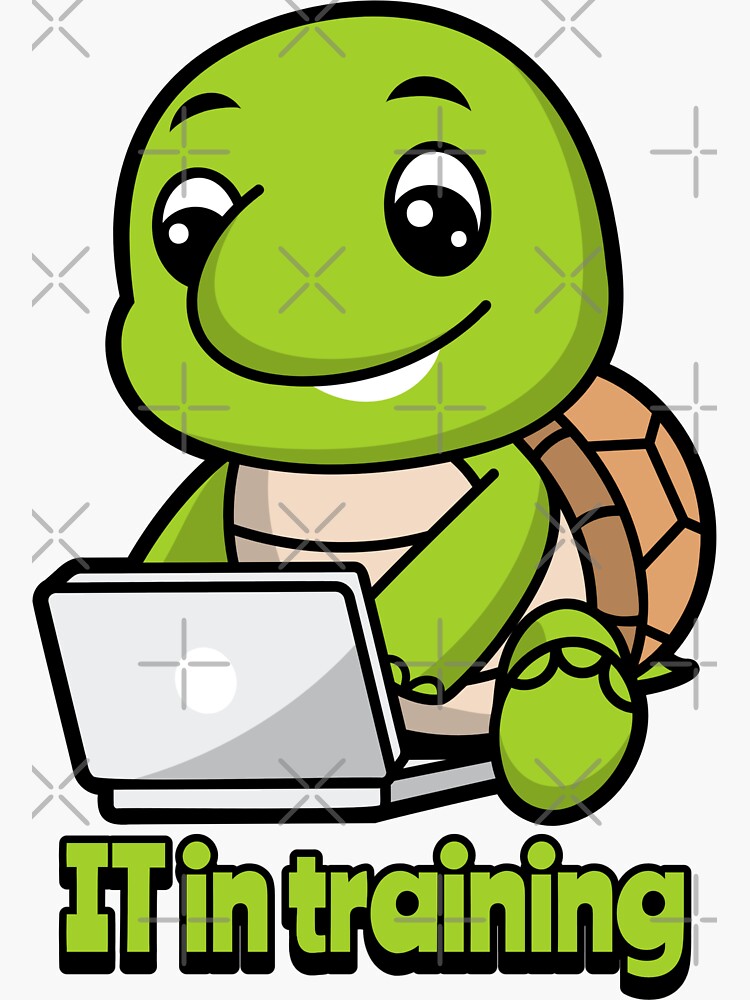 "Cute Turtle IT Tech Support Funny Educational Design" Sticker for Sale ...