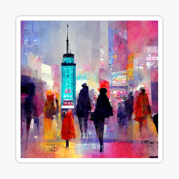 "New York, Times Square" Sticker for Sale by MIDI-man | Redbubble