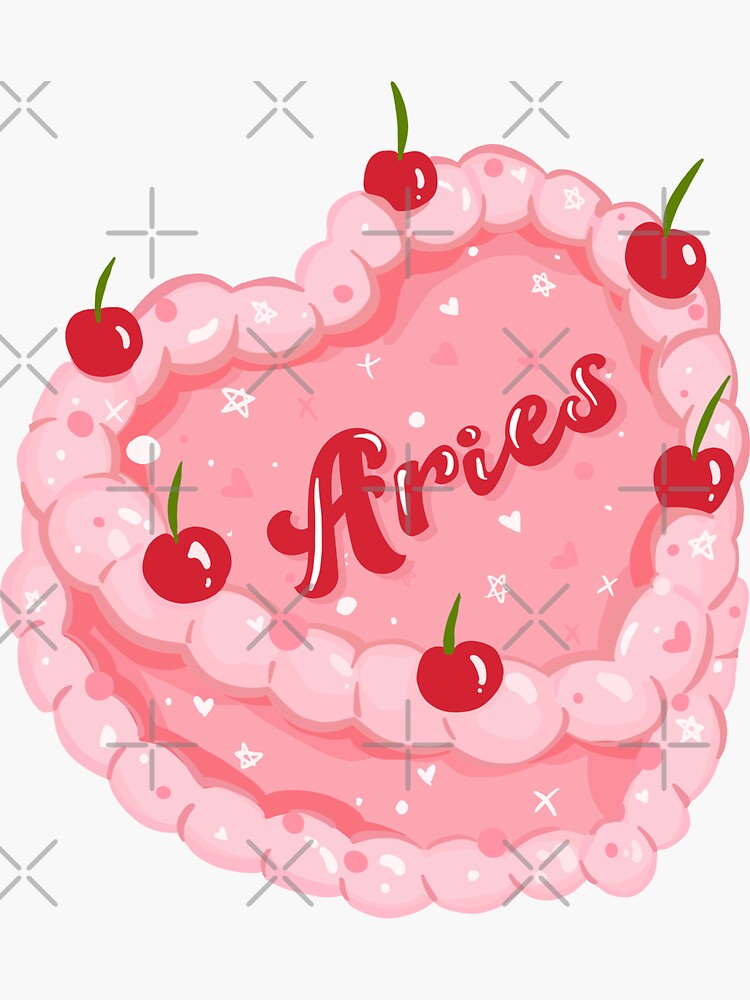 "aries cake" Sticker for Sale by Glossypop | Redbubble