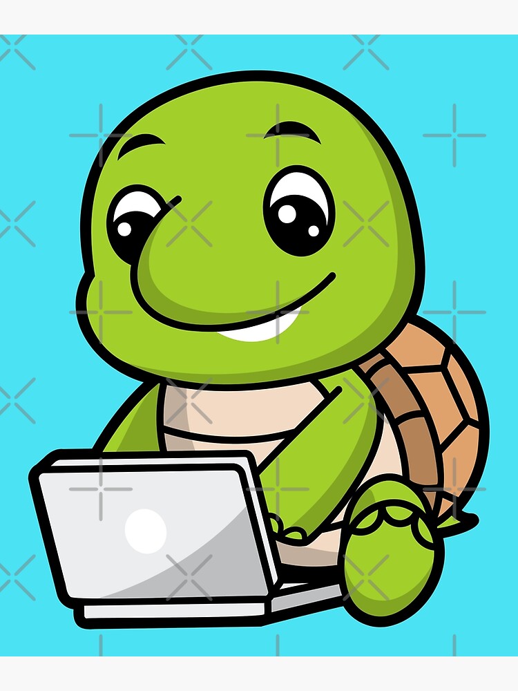 "Cute Turtle IT Tech Support Funny Educational Design" Poster for Sale ...