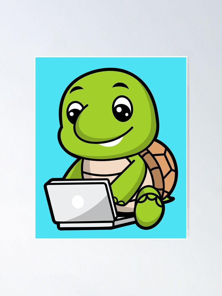 "Cute Turtle IT Tech Support Funny Educational Design" Poster for Sale ...