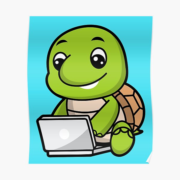 "Cute Turtle IT Tech Support Funny Educational Design" Poster for Sale ...