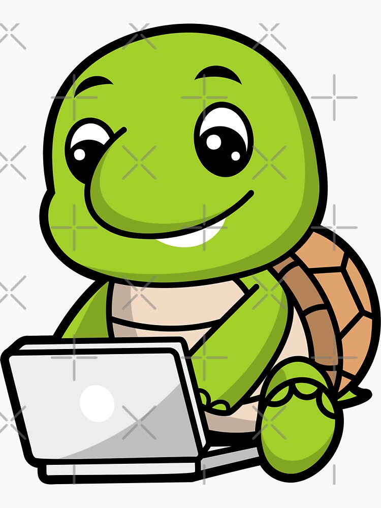 "Cute Turtle IT Tech Support Funny Educational Design" Sticker for Sale ...