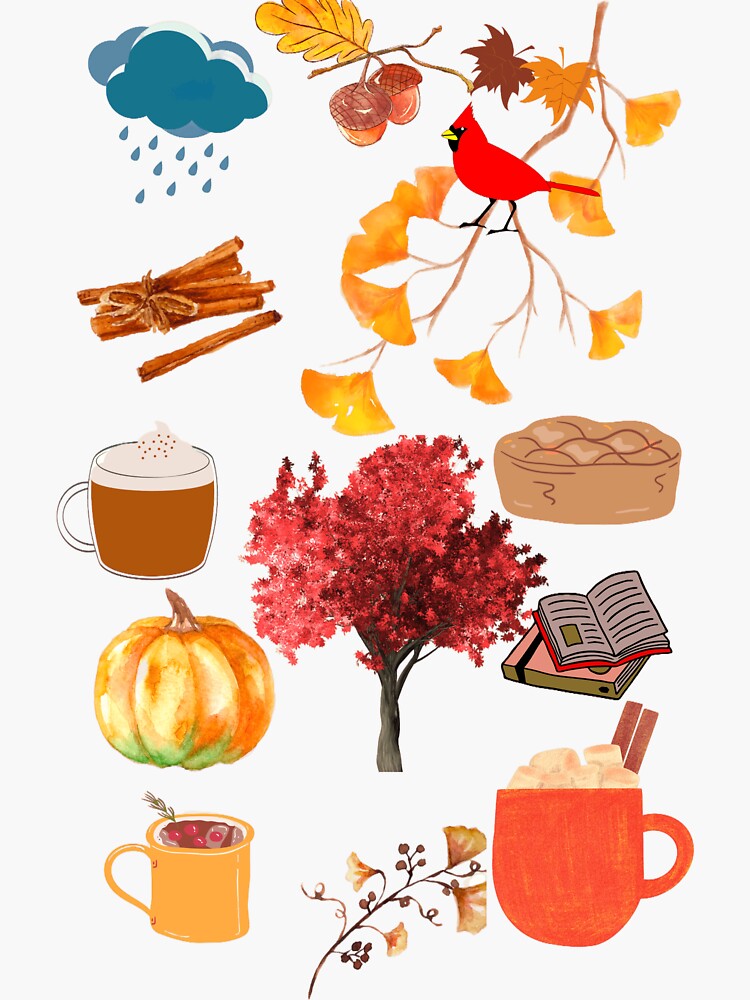 "Fall Themed " Sticker for Sale by adamajd | Redbubble