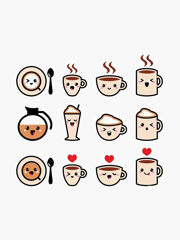 "CUTE COFFEE STICKERS PACK" Sticker for Sale by MehdiMajd | Redbubble
