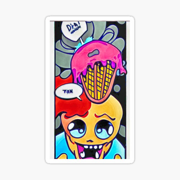 "Demon eating ice cream" Sticker for Sale by Xaltaria | Redbubble