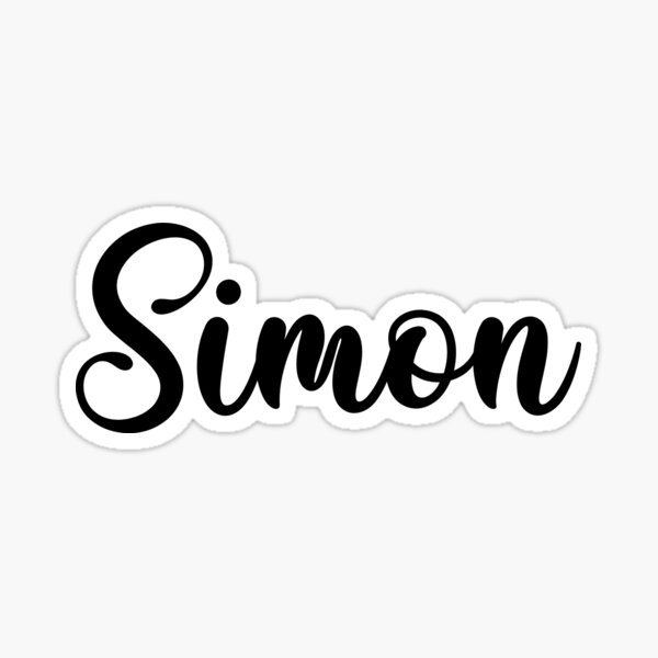 "Simon Name - Handwritten Calligraphy" Sticker for Sale by YelenaStore ...